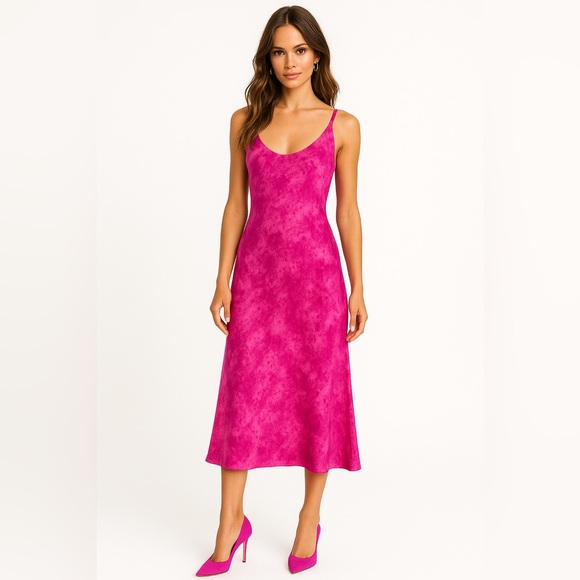 Susan Lazar | Dresses | Susan Lazar Silk Slip Midi Dress Pink 6 | Poshmark